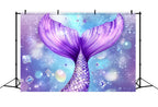 Newborn Backdrop Purple Mermaid Sparkling Tail Kids Backdrops LXX58-35