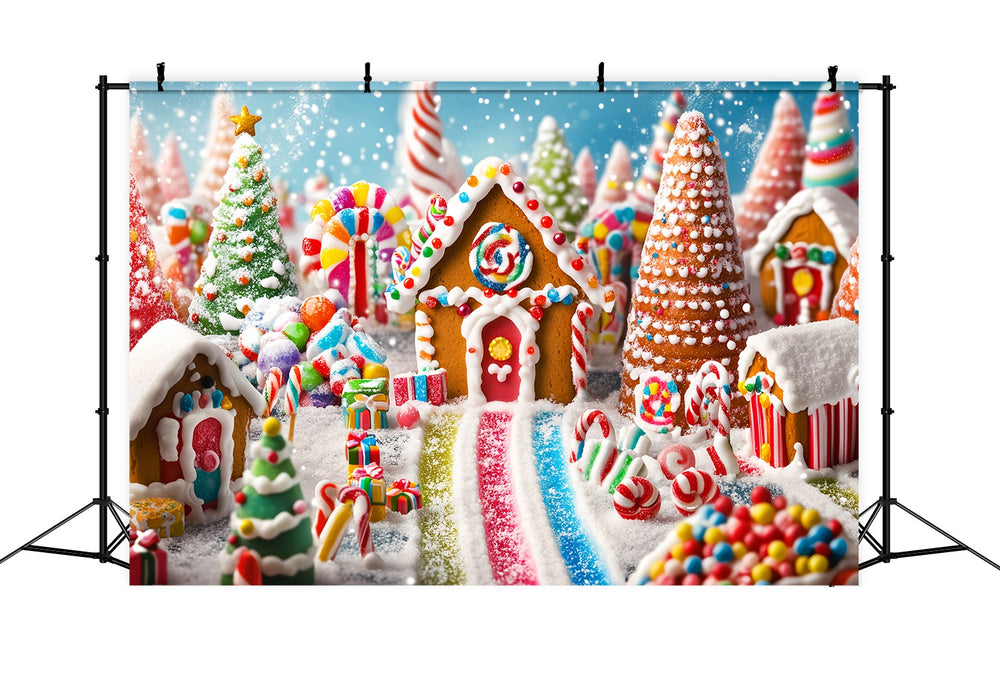 Candyland Christmas Backdrop Candyland Gingerbread Village Scene Chris