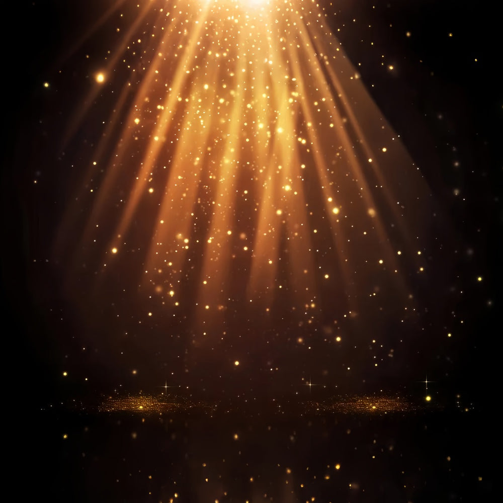 Spotlight Backdrop Sparkling Golden Glitter Rays Dance Backdrops LXX59