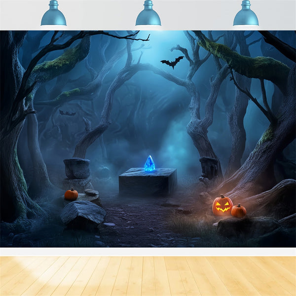 Haunted Forest Backdrop Crystal Altar Haunted Woods Scary Halloween Ba