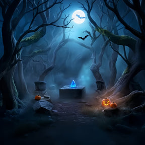 Haunted Forest Backdrop Crystal Altar Haunted Woods Scary Halloween Ba