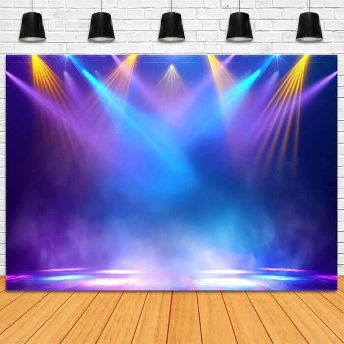 Spotlight Backdrop Colorful Stage Neon Lights Photography Dance Backdr