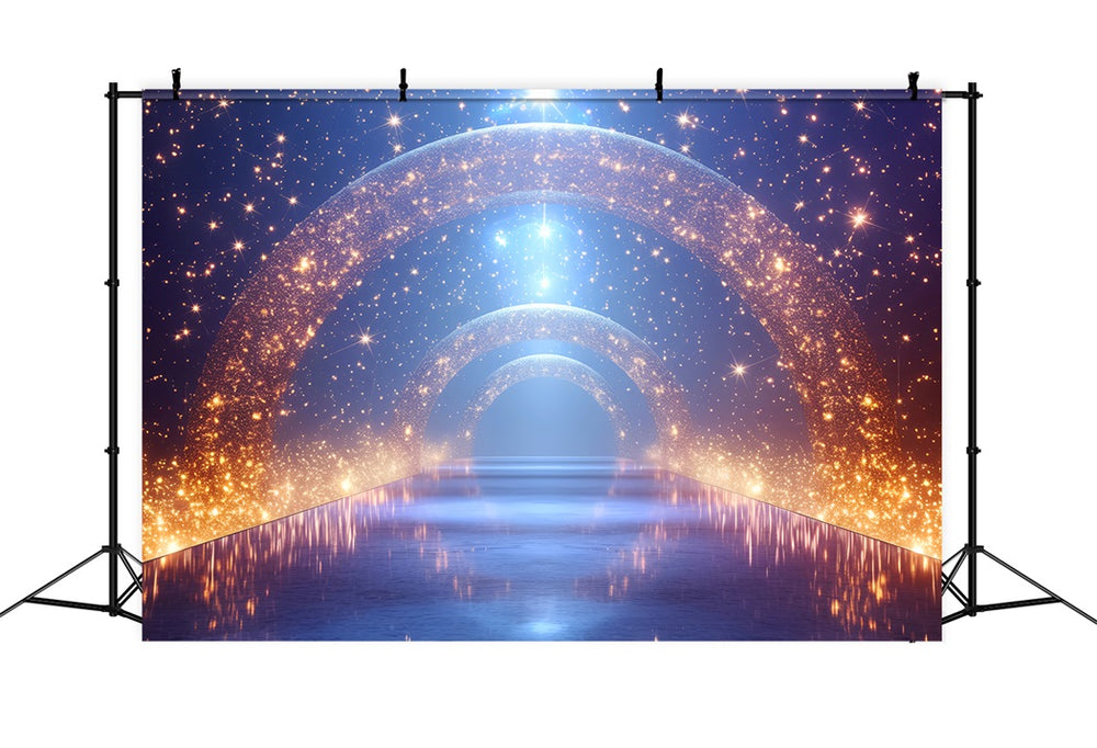 Spotlight Backdrop Sparkling Galaxy Archway Lights School Dance Backdr