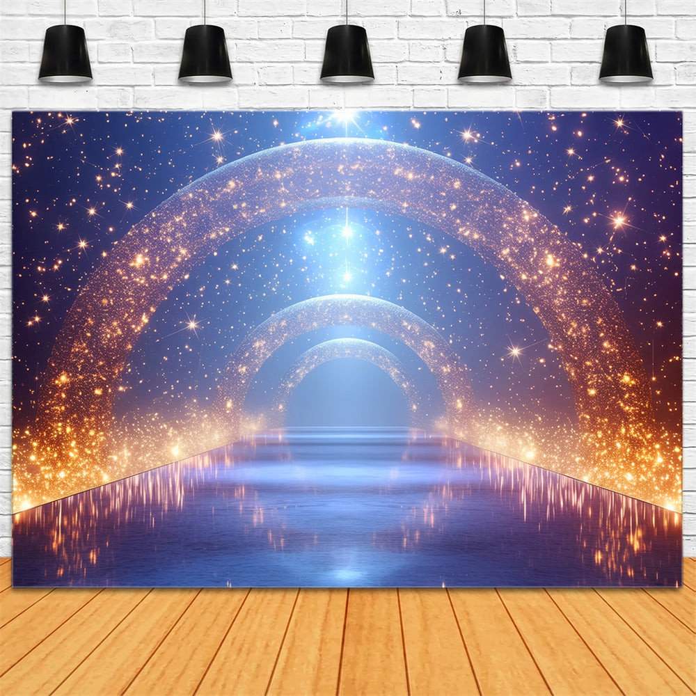 Spotlight Backdrop Sparkling Galaxy Archway Lights School Dance Backdr