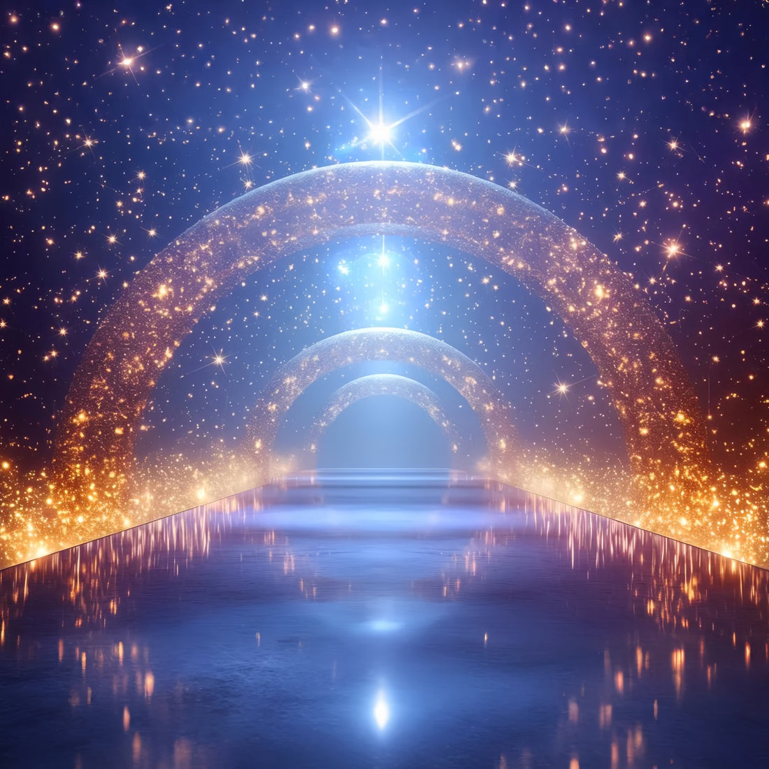 Spotlight Backdrop Sparkling Galaxy Archway Lights School Dance Backdr