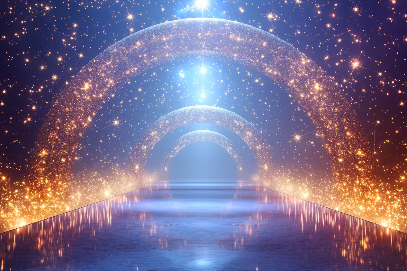 Spotlight Backdrop Sparkling Galaxy Archway Lights School Dance Backdr