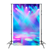 Abstract Dance Studio Backdrop Vibrant Neon Stage Illumination Dance B