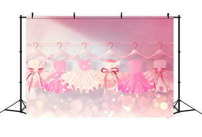 Dance Studio Backdrop Pastel Pink Ballet Dresses Row Dance Backdrop LX