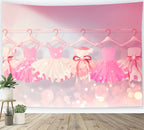 Dance Studio Backdrop Pastel Pink Ballet Dresses Row Dance Backdrop LX