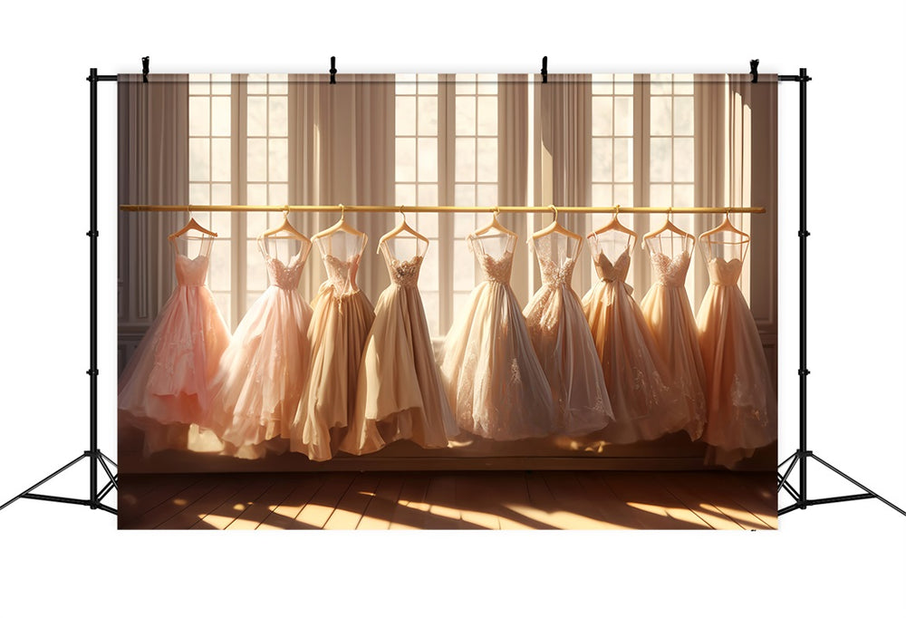 Dance Studio Backdrop Golden Ballroom Gown Display School Dance Backdr