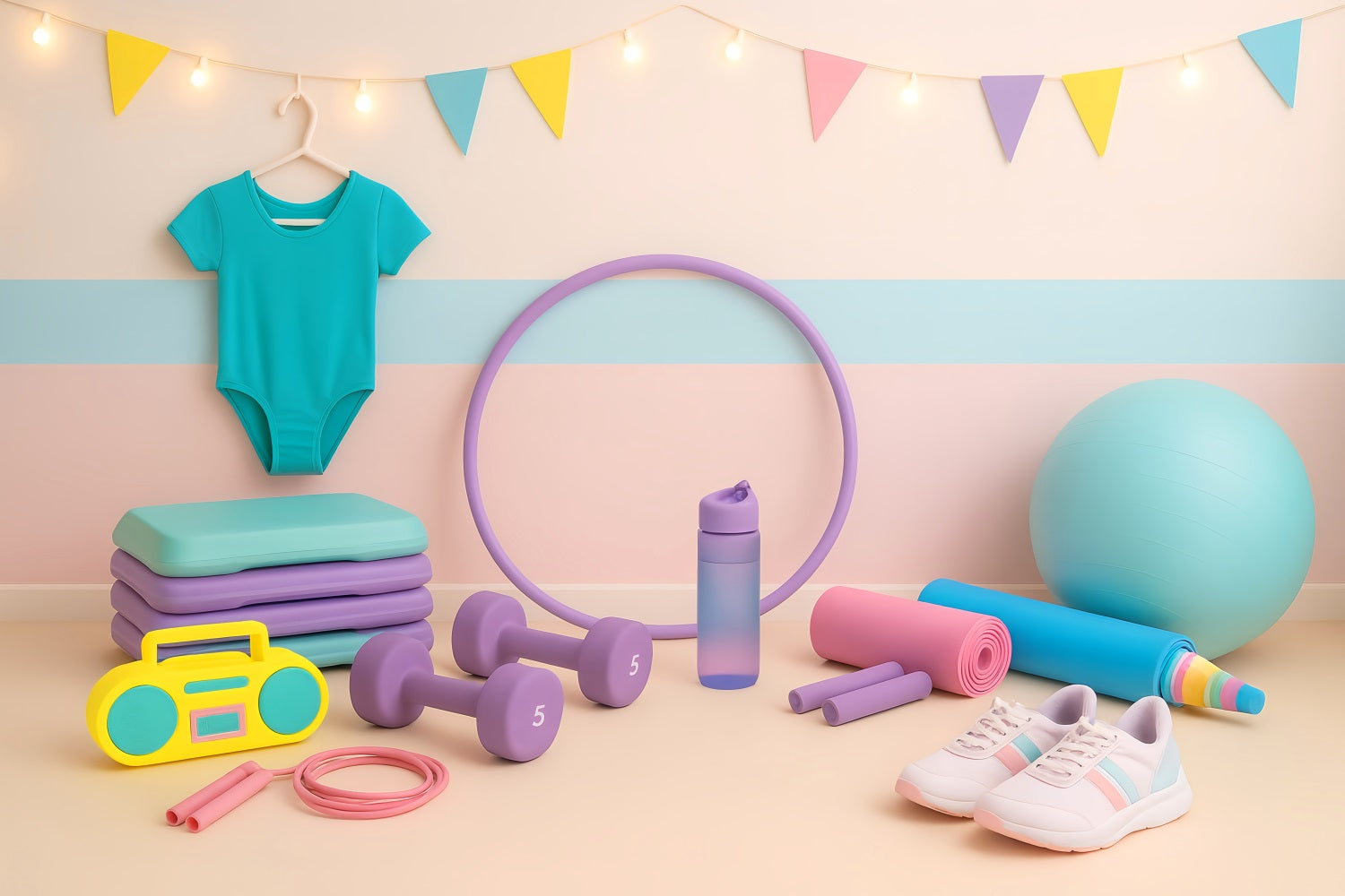 Sports Backdrop Colorful Gymnastics Fitness Props Sports Backdrops for