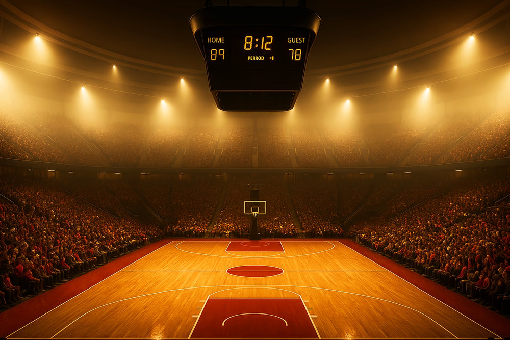 Basketball Backdrops Packed Arena Basketball Court Sports Backdrops LX