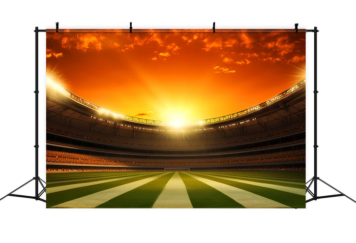 Soccer Backdrops Sunset Glow Football Arena Sports Backdrop LXX59-330
