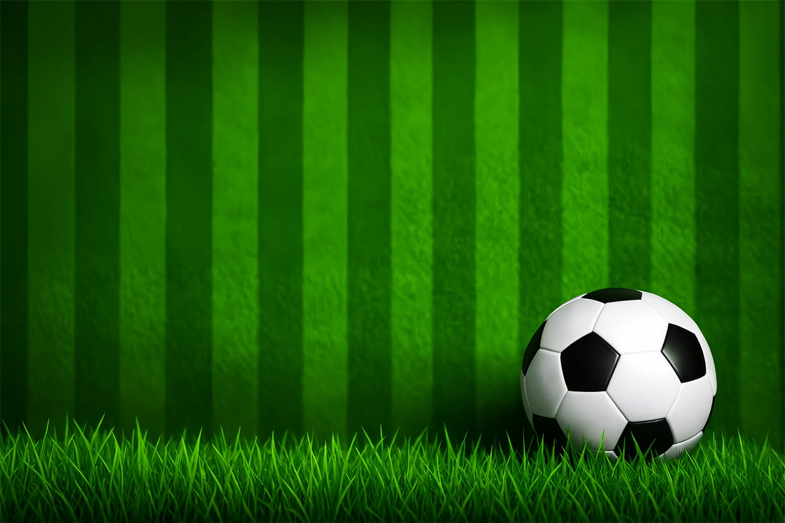 Soccer Backdrops Striped Grass Soccer Ball Sports Backdrops for Photog