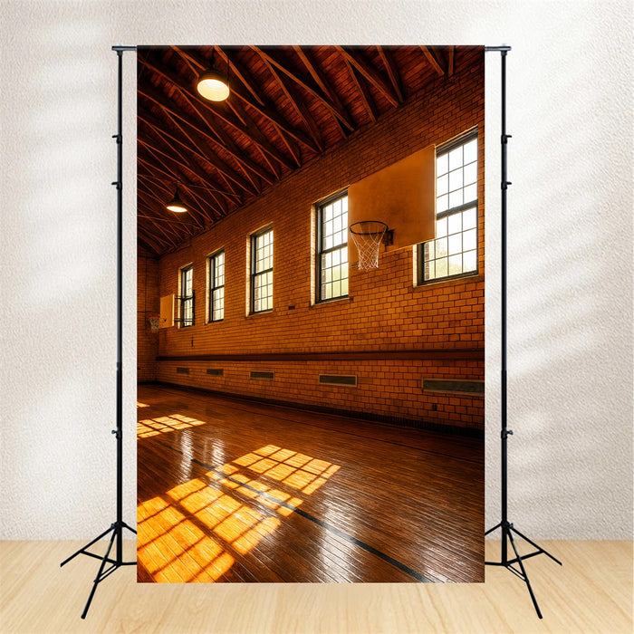 Basketball Backdrops Vintage Brick Basketball Court Sports Backdrops L