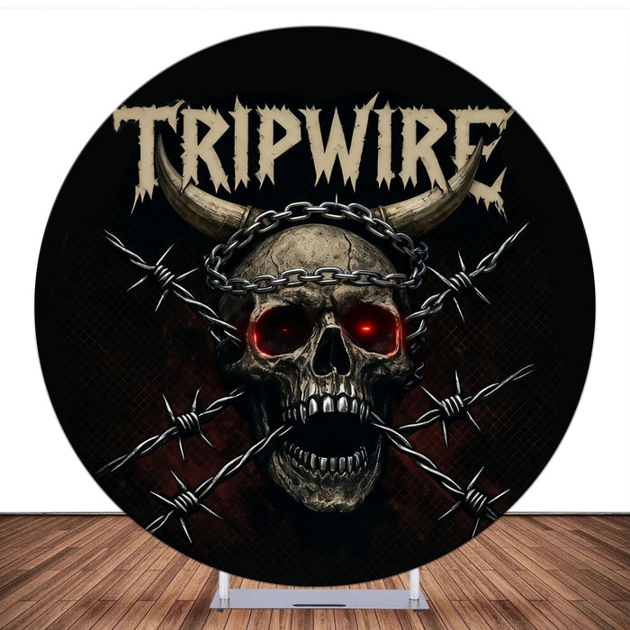 Custom Circle Backdrop Tripwire Scary Skull Halloween Backdrop LXX59-3