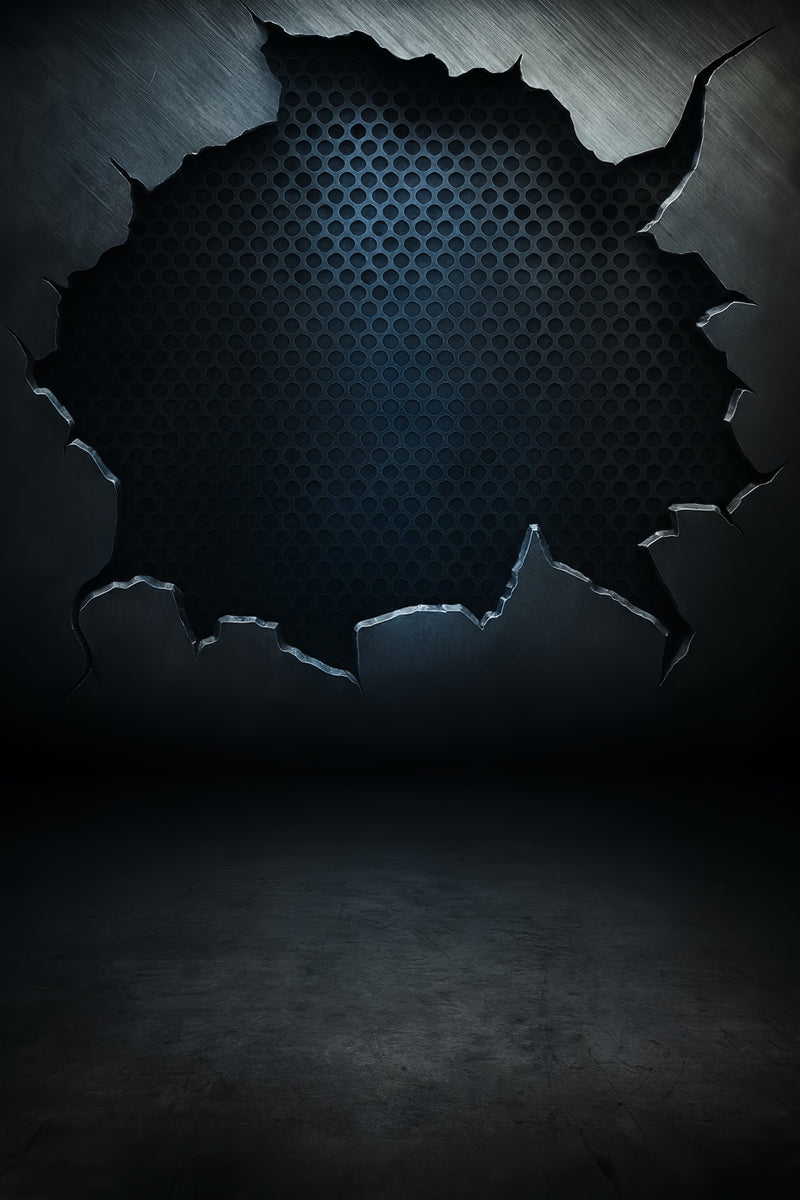 Concrete Photo Backdrop Industrial Metal Grid Texture Portrait Backdro