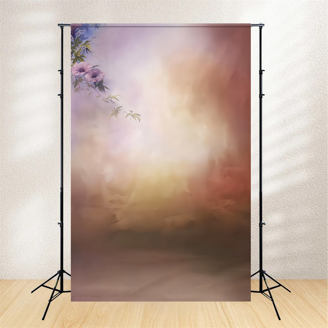 Portrait Backdrop Warm Floral Light Gradient School Portrait Backdrop