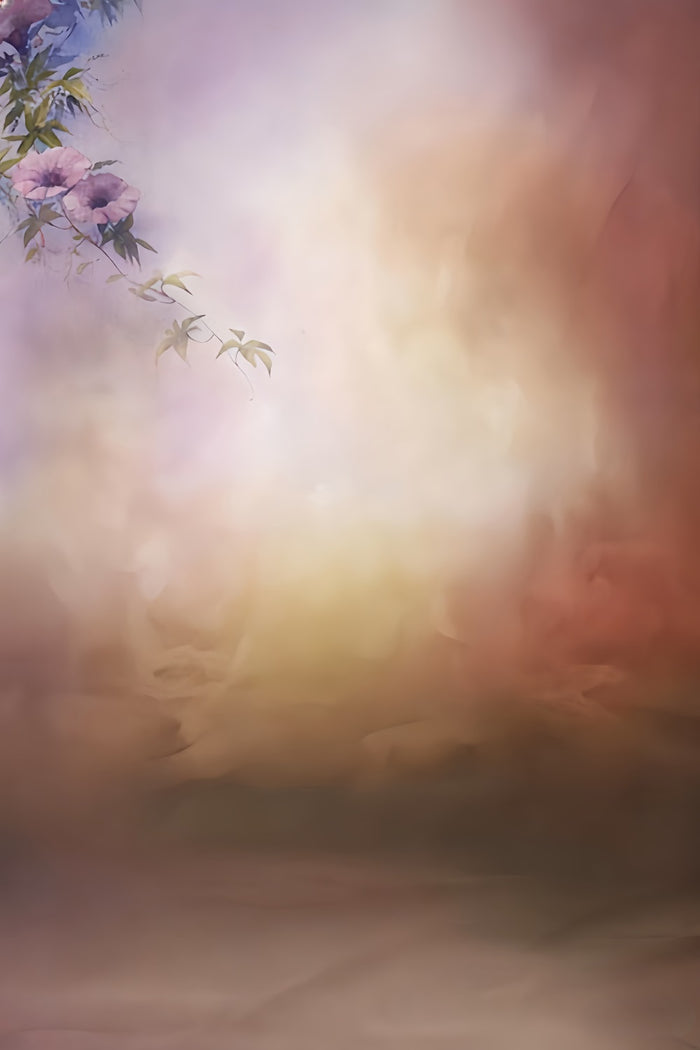Portrait Backdrop Warm Floral Light Gradient School Portrait Backdrop