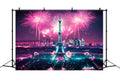 Night in Paris Backdrop Eiffel Tower Fireworks Paris Backdrop LXX59-58