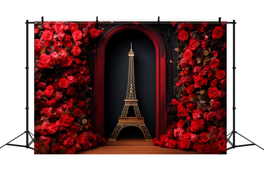 Paris Towel Photo Backdrop Red Rose Eiffel Tower Paris Backdrop Ideas
