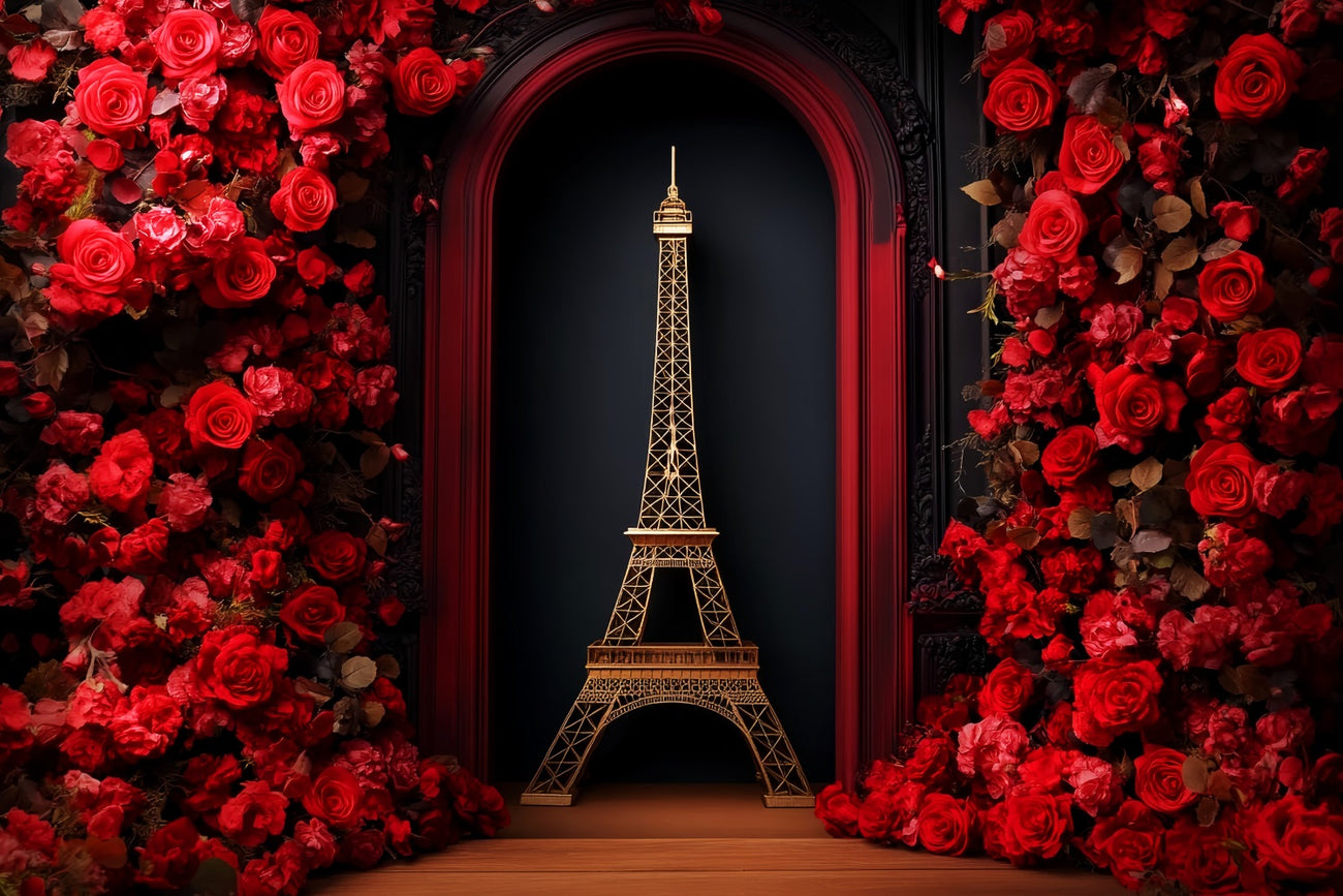 Paris Towel Photo Backdrop Red Rose Eiffel Tower Paris Backdrop Ideas