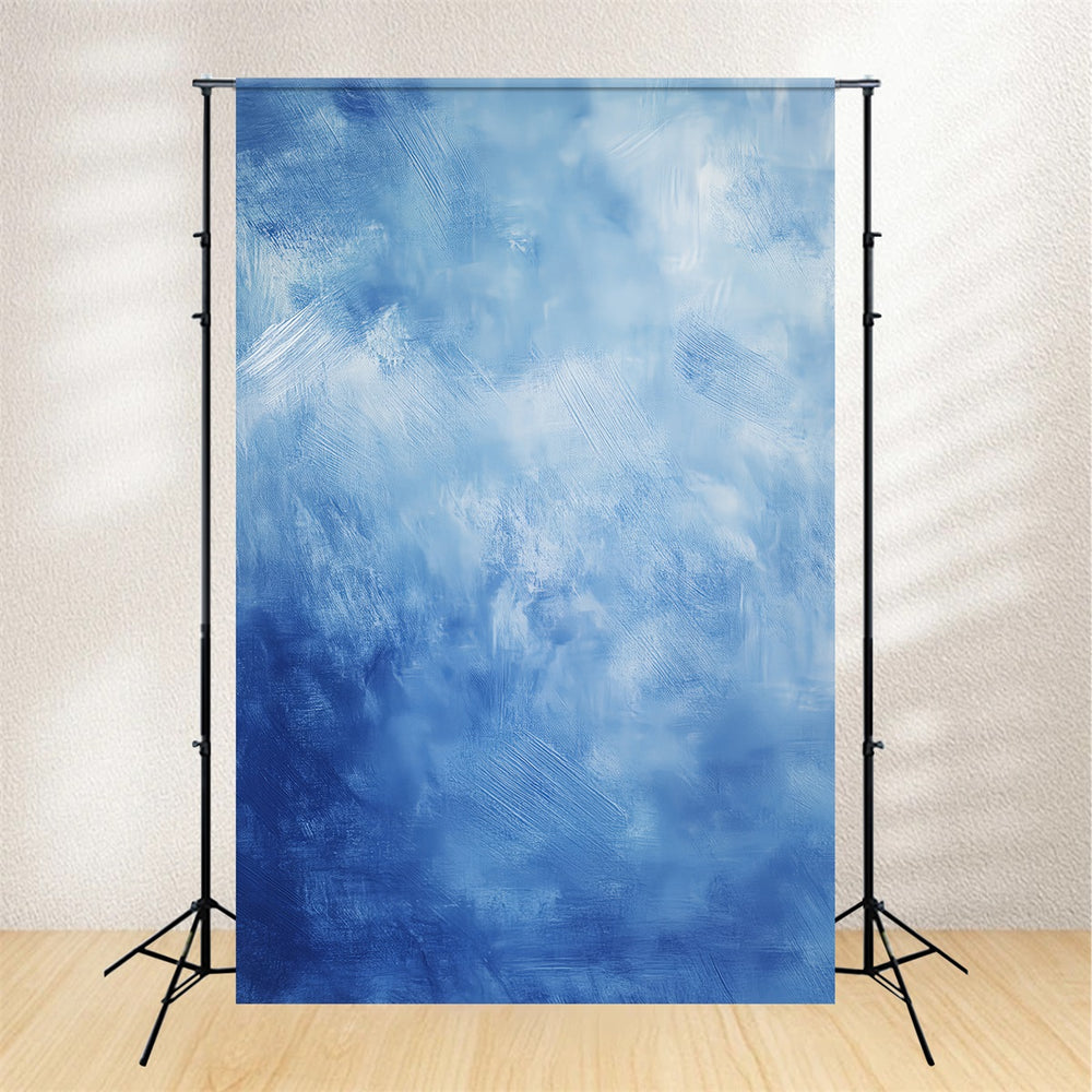 Senior Portrait Backdrop Cerulean Cloud Brush Texture Portrait Studio