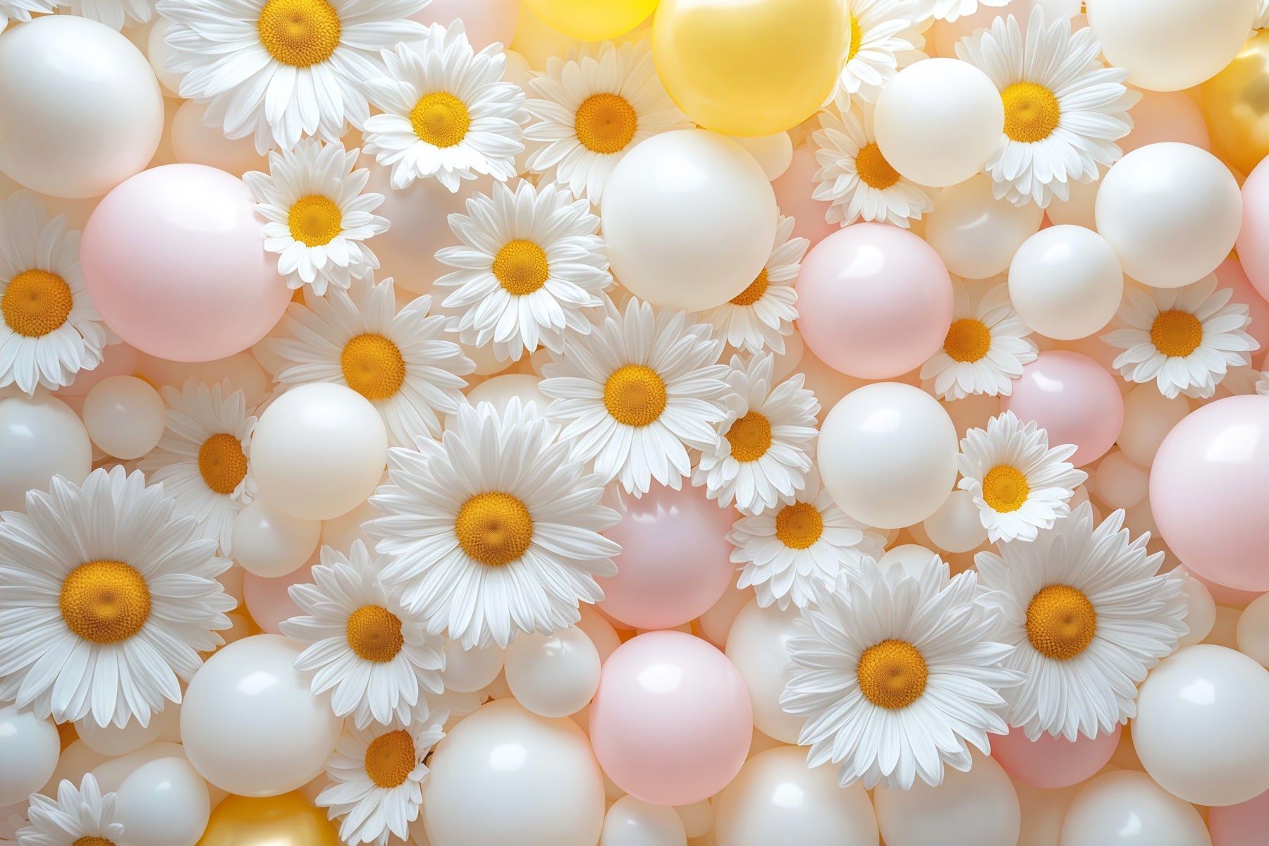 Daisy Photo Backdrop Soft Balloon Flower Wall Floral Photography Backd
