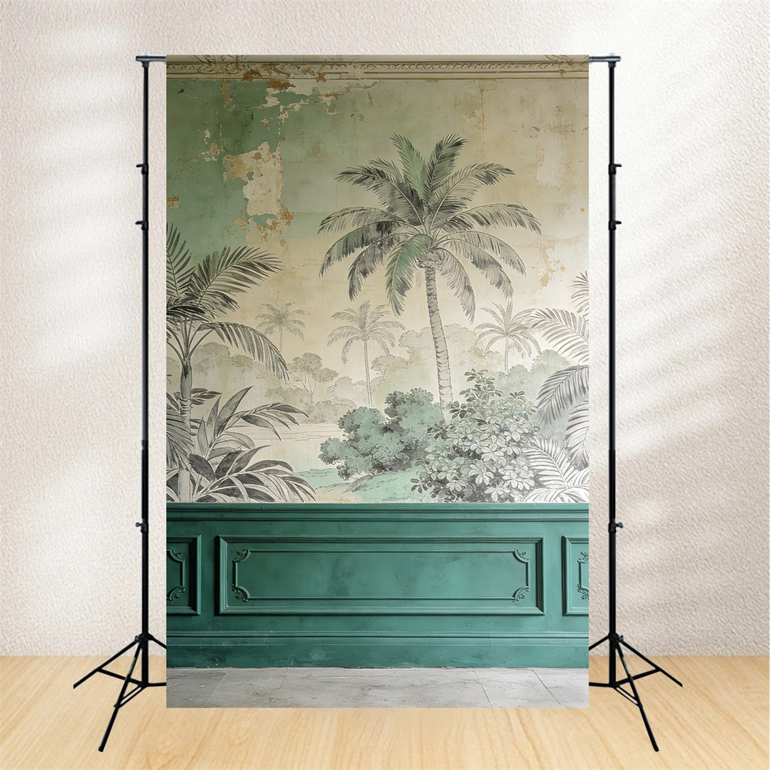 Portrait Backdrop Ideas Vintage Palm Mural Elegance Family Portrait Ba