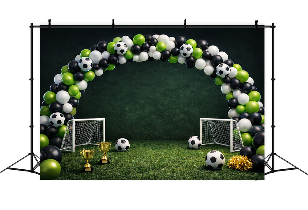 Soccer Field Backdrop Championship Goal Arch Arena Sport Backdrop LXX6