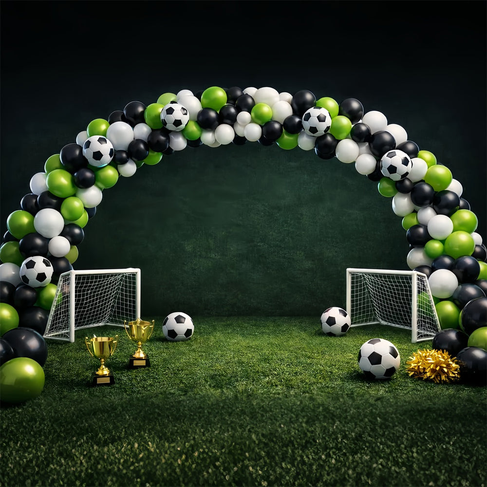 Soccer Field Backdrop Championship Goal Arch Arena Sport Backdrop LXX6