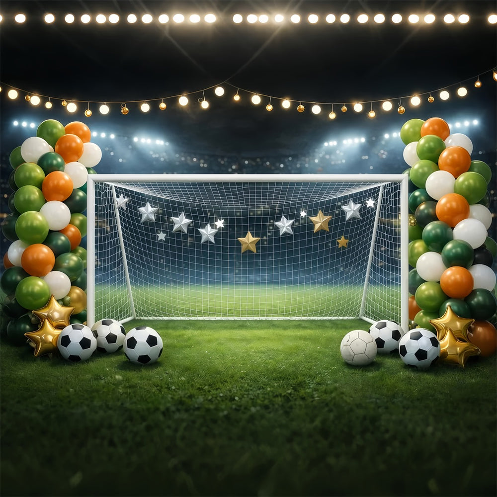 Soccer Stadium Backdrop Star Goal Championship Sports Photography Back