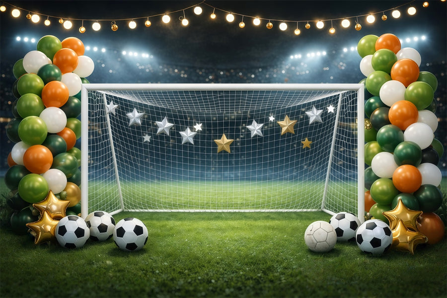 Soccer Stadium Backdrop Star Goal Championship Sports Photography Back