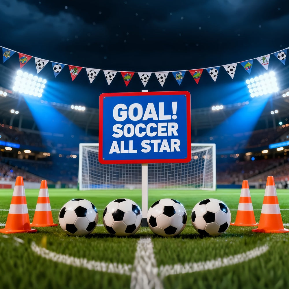 Soccer Stadium Backdrop Goal Celebration Training Field Sports Theme B