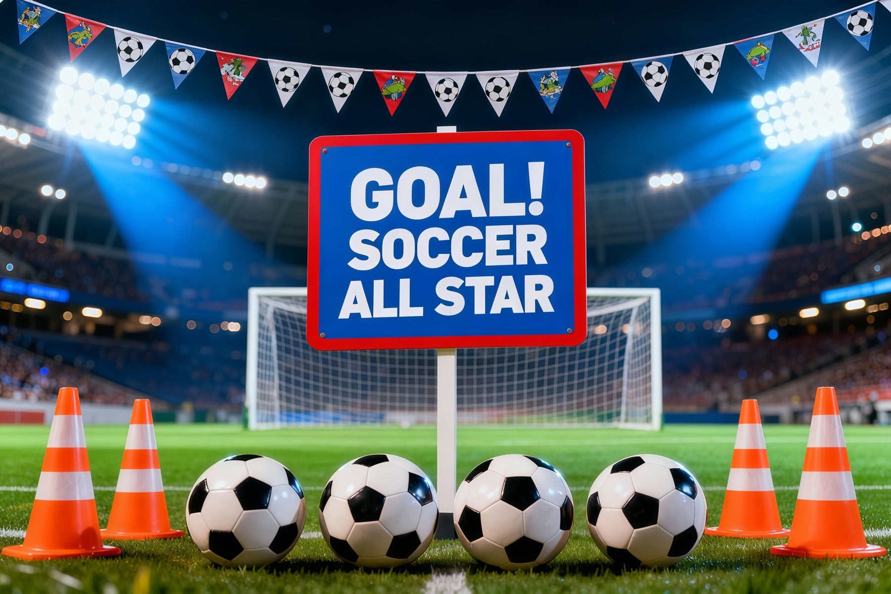 Soccer Stadium Backdrop Goal Celebration Training Field Sports Theme B