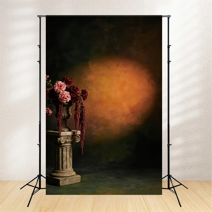Portrait Backdrop Moody Amber Shadow Flower Professional Portrait Back
