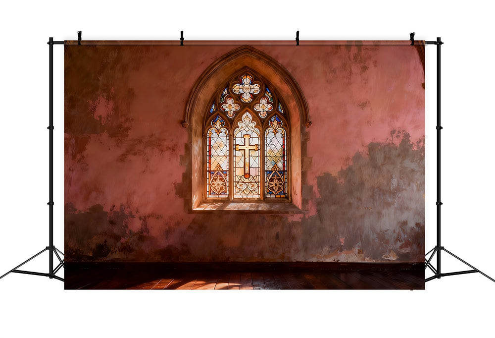 Church Easter Photo Backdrop Ideas Church Stained Glass Cross 10x10 Ea