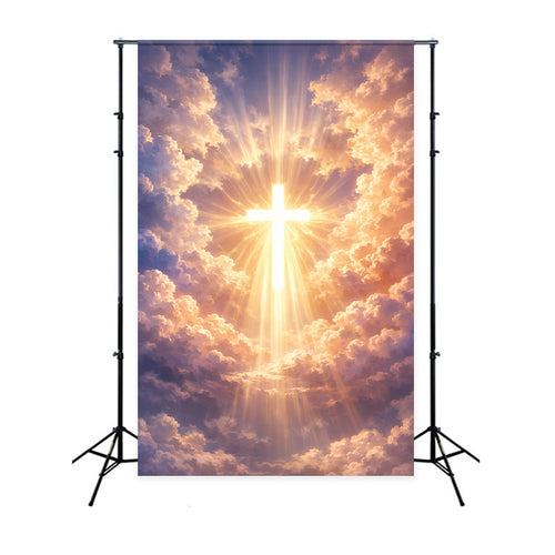 Cross Backdrops Heavenly Holy Light Cloudscape Easter Photography Back