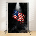 American Flag Portrait Backdrop Dramatic Spotlight Patriotic 4th of Ju
