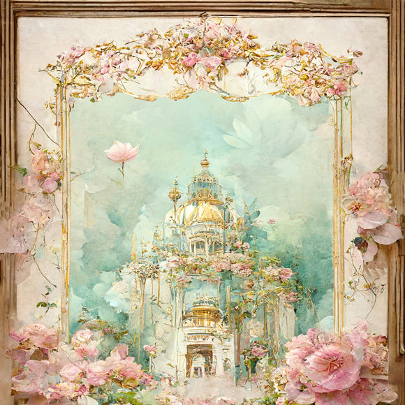 Flowers Palace Oil Painting Fine Art Backdrop M-38 – Dbackdrop