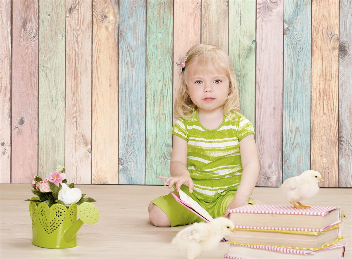 Easter Multi-Color Wood Panel Backdrop M1-16 – Dbackdrop