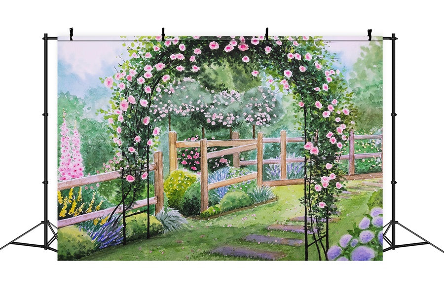 Spring Oil Painting Fantasy Garden Backdrop M1-18 – Dbackdrop