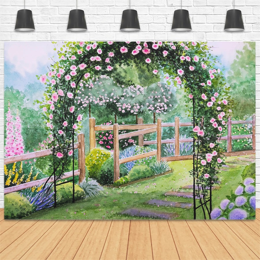 Spring Oil Painting Fantasy Garden Backdrop M1-18 – Dbackdrop