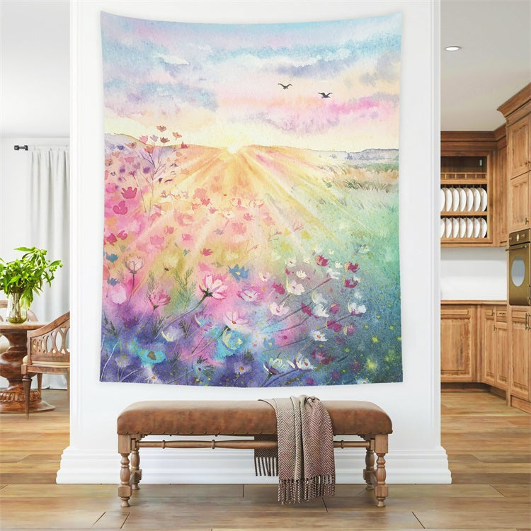 Spring Oil Painting Colorful Nature Flower Backdrop M1-42 – Dbackdrop