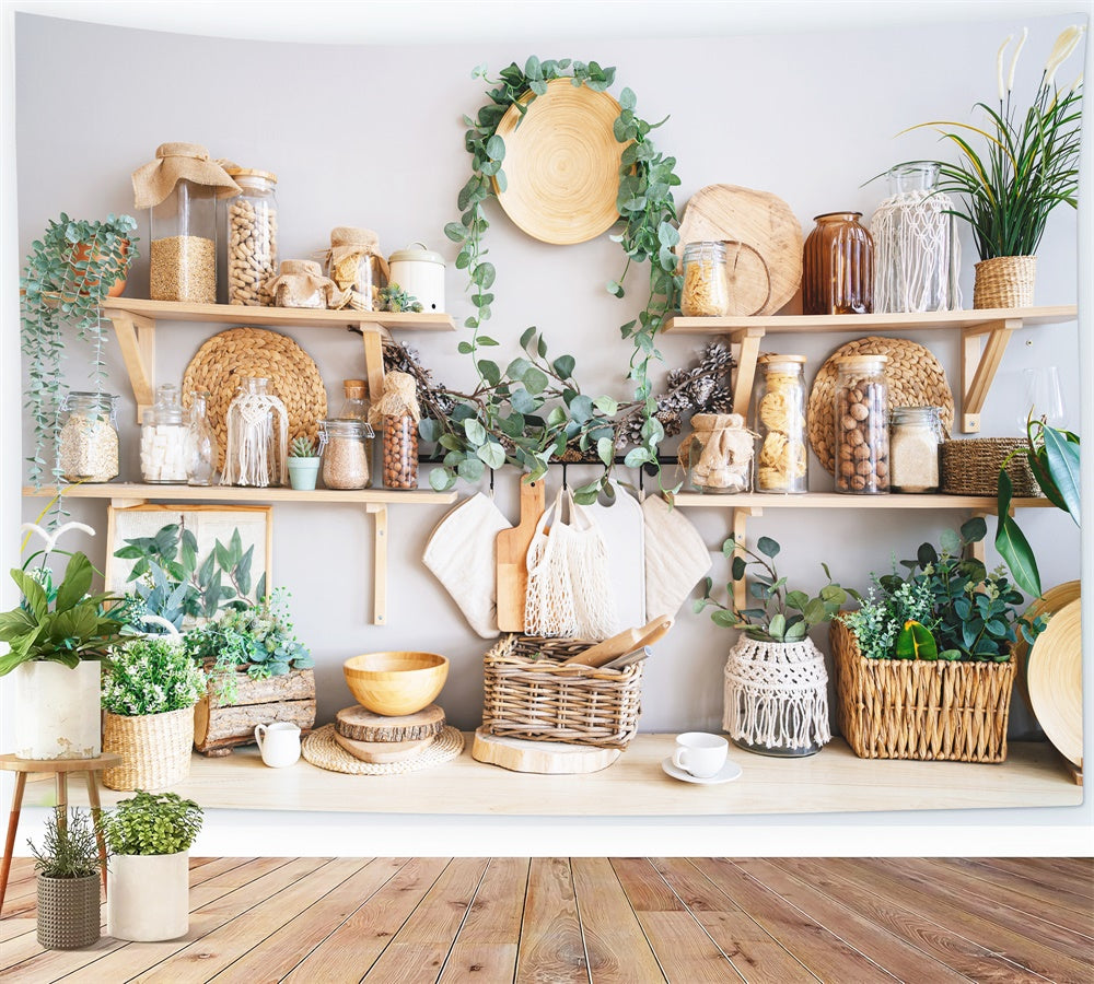 Spring Weaving Style Greenery Fresh Backdrop M1-51 – Dbackdrop