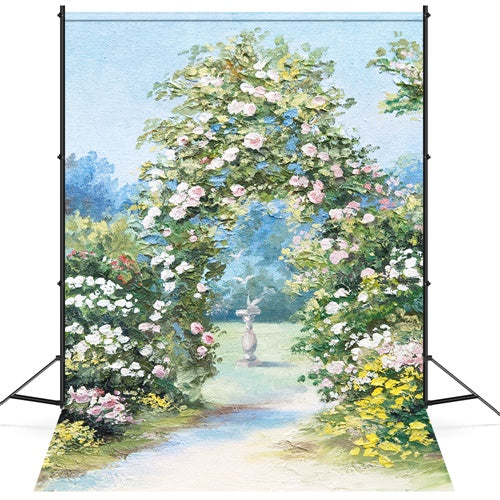 Spring Flowers Arch Garden Sculpture Backdrop M1-69 – Dbackdrop