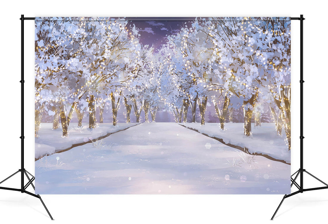 Winter Snow Forest Wonderland Scenery Backdrop M10-61 – Dbackdrop