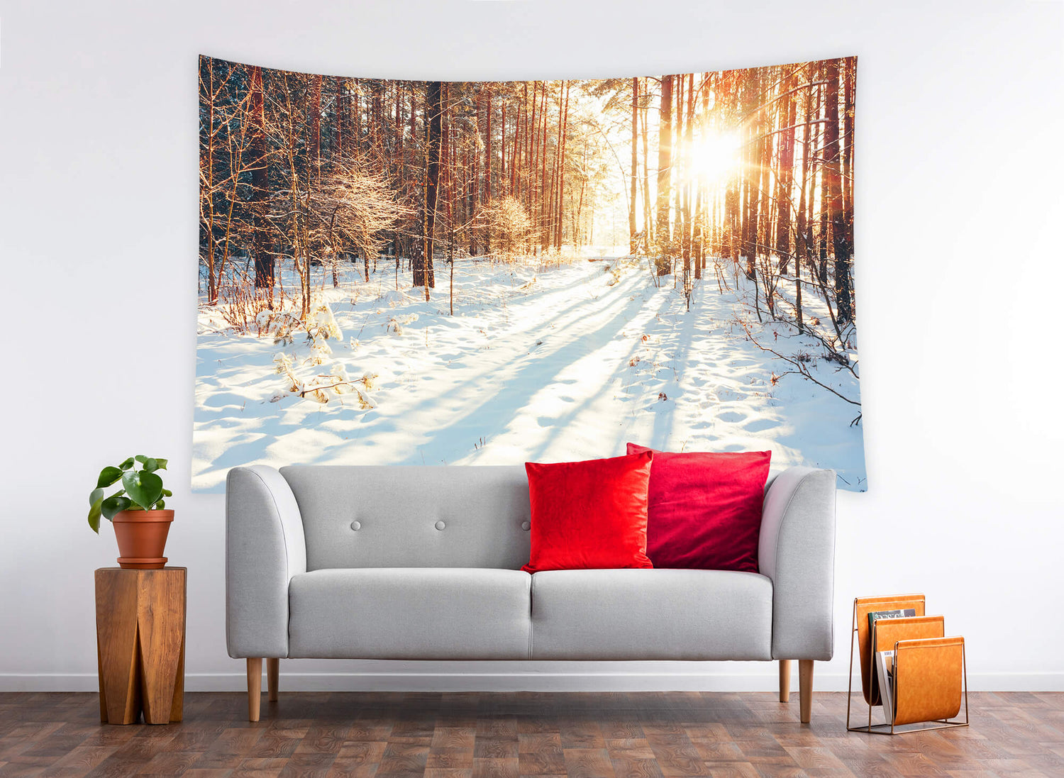 Winter Forest Path Sunlight Snow Backdrop M11-64 – Dbackdrop
