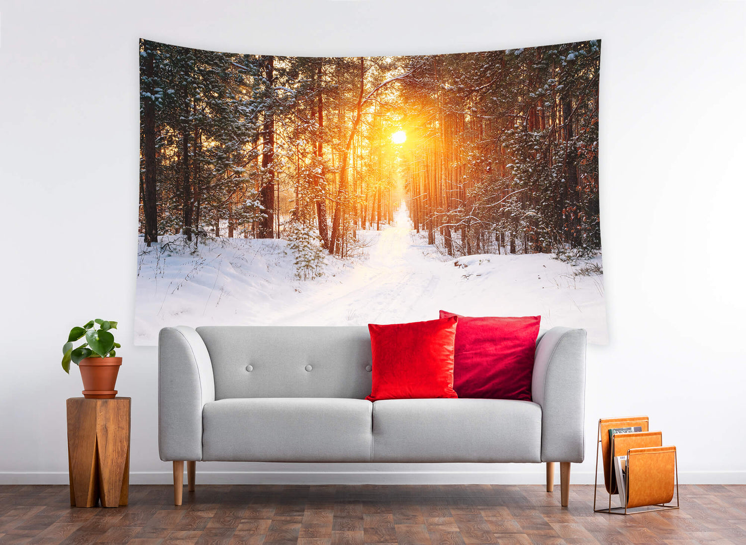 Winter Forest Sunrise Glow Landscape Backdrop M11-65 – Dbackdrop