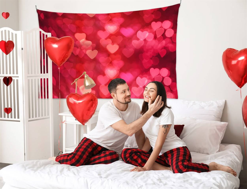 Valentine's Day Spread All Over Red Heart Halo Romantic Love Backdrop